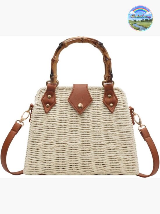 Bags | Straw Woven Crossbody Bag 226 Handmade Wicker Rattan Beach Purse ...